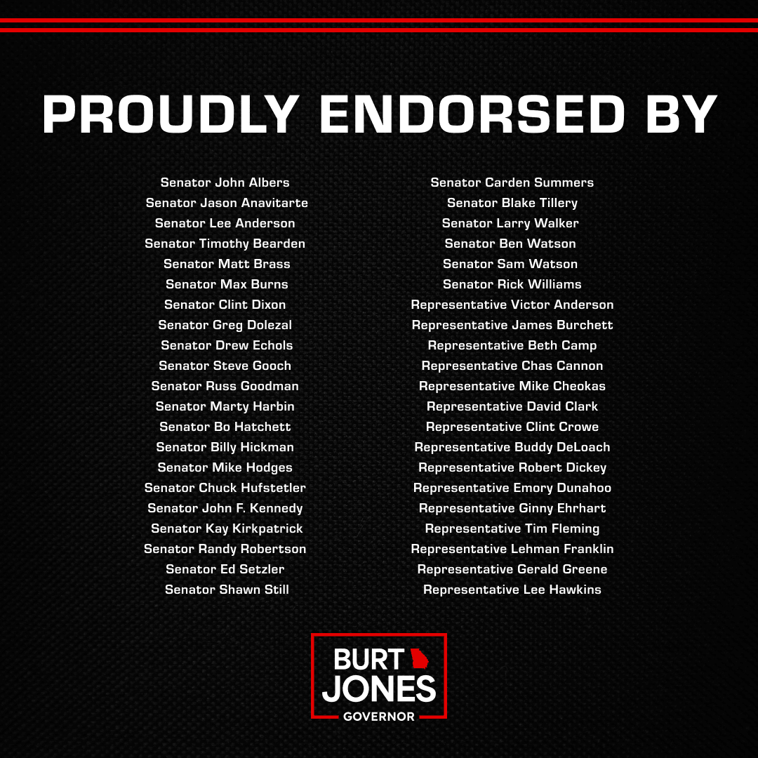 State Legislators and Sheriffs Endorse Lt. Governor Burt Jones for ...